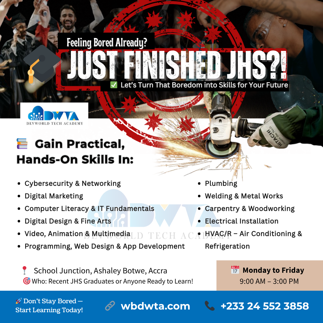 DWTA BECE (JHS Graduate) Short IT/Computer Study Program - DevWorld Tech Academy